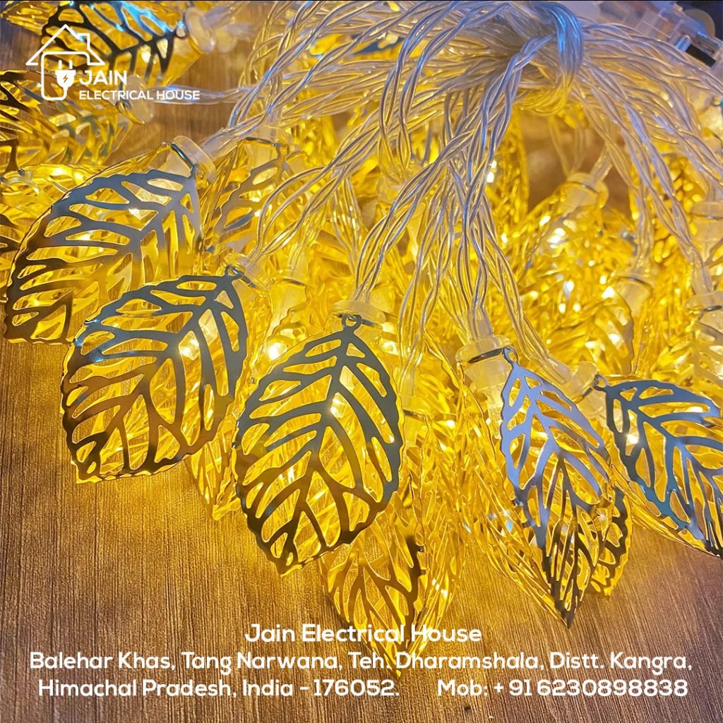 LED Golden Metal Leaf String Lights 3D (Warm White) - Jain Electrical House
